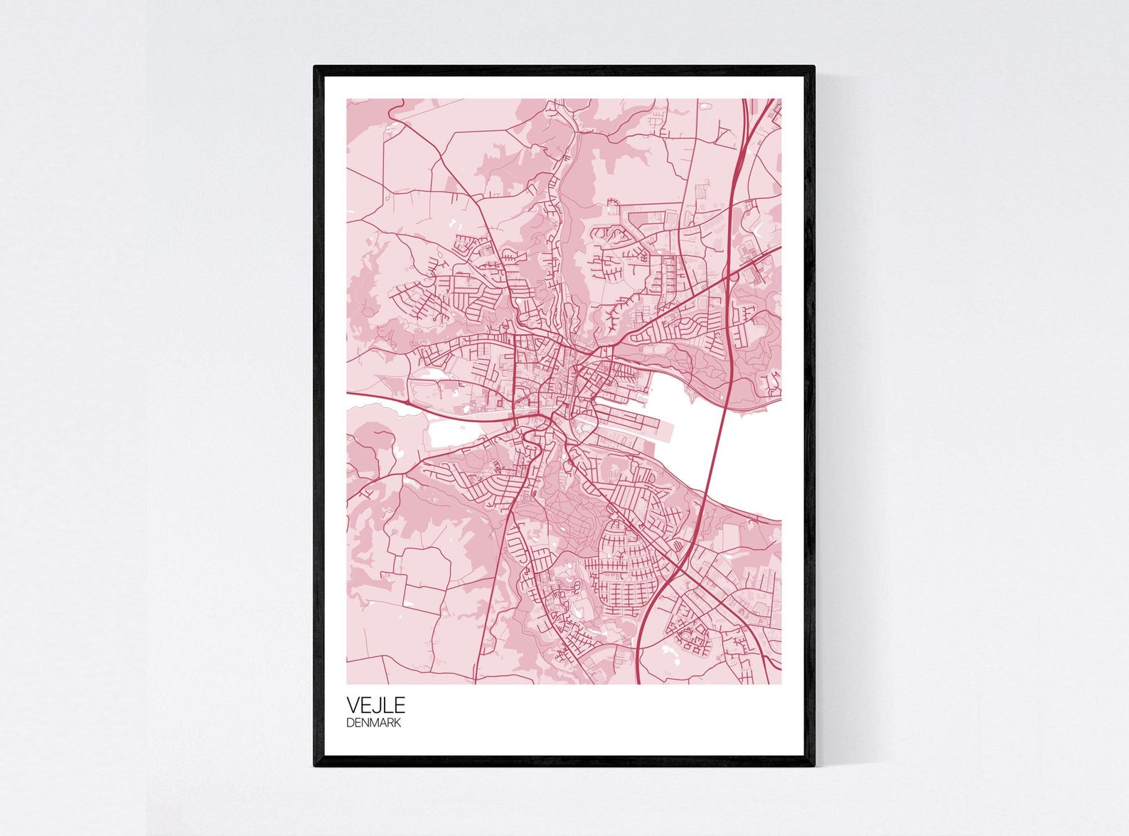 Vejle Denmark City Map Art Print Many Colours 350gsm Art | Etsy