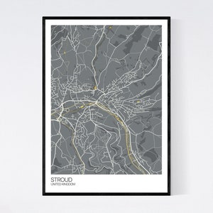 Stroud Map Art Print Many Styles 350gsm Art Quality Paper - Etsy