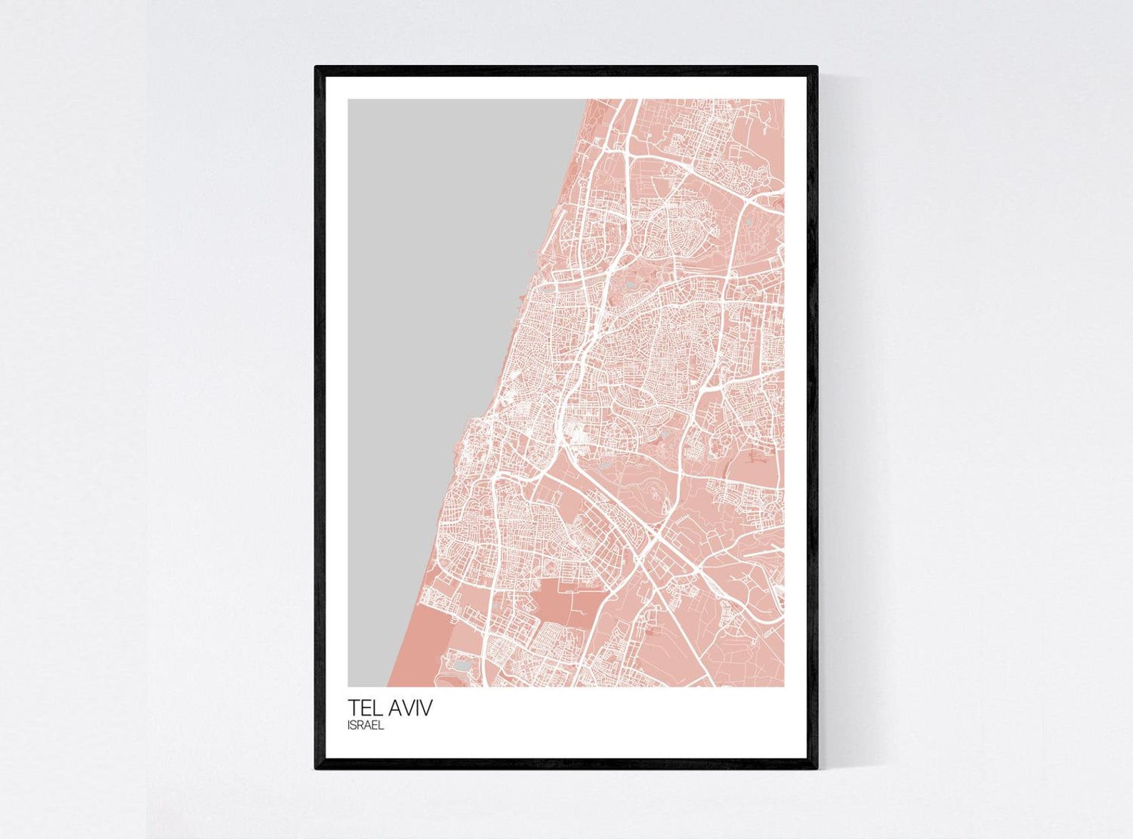 Tel Aviv Israel Map Art Print Many Colours 350gsm Art - Etsy