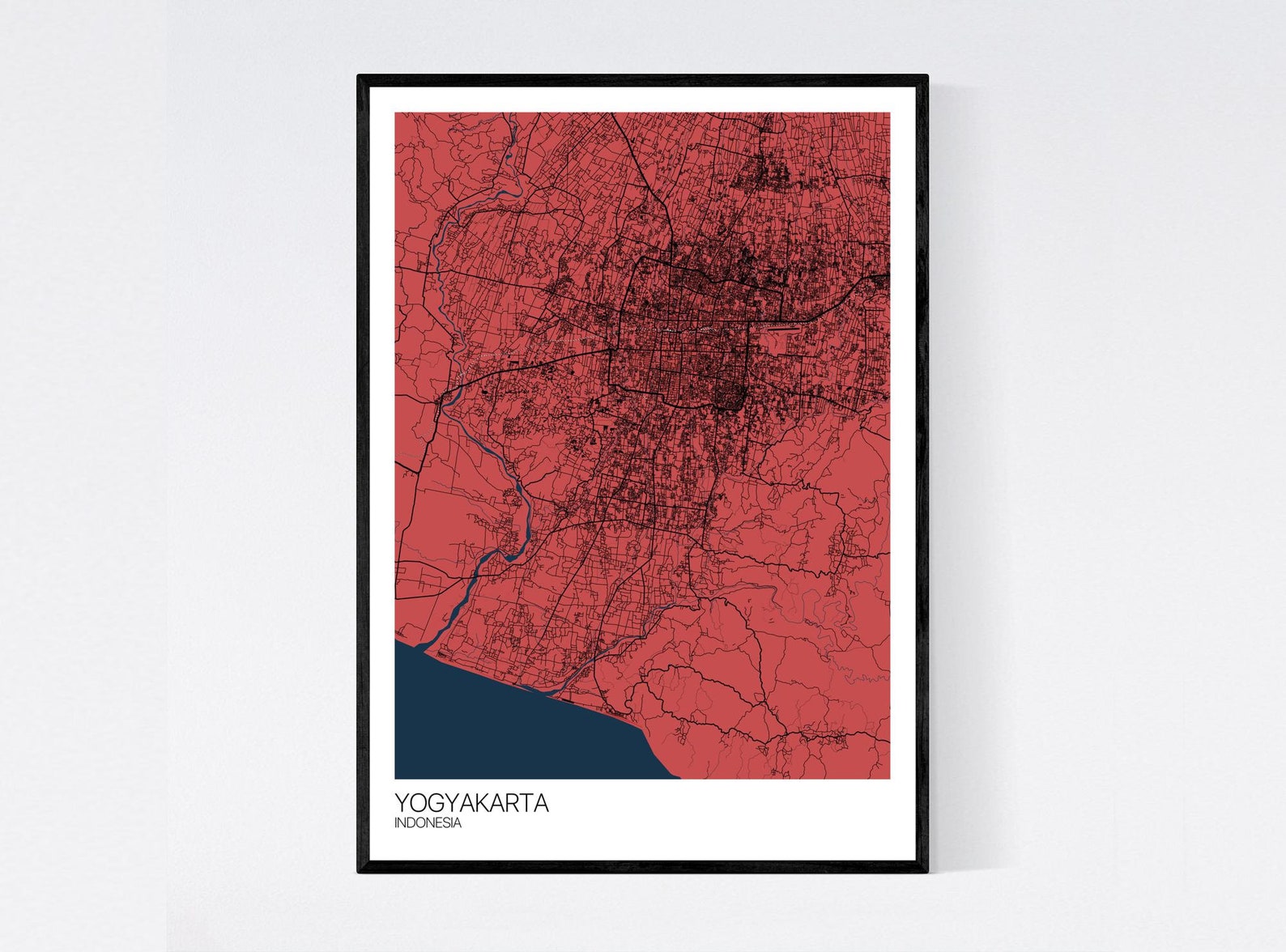 Yogyakarta jogja Indonesia Map Art Print Many Styles - Etsy