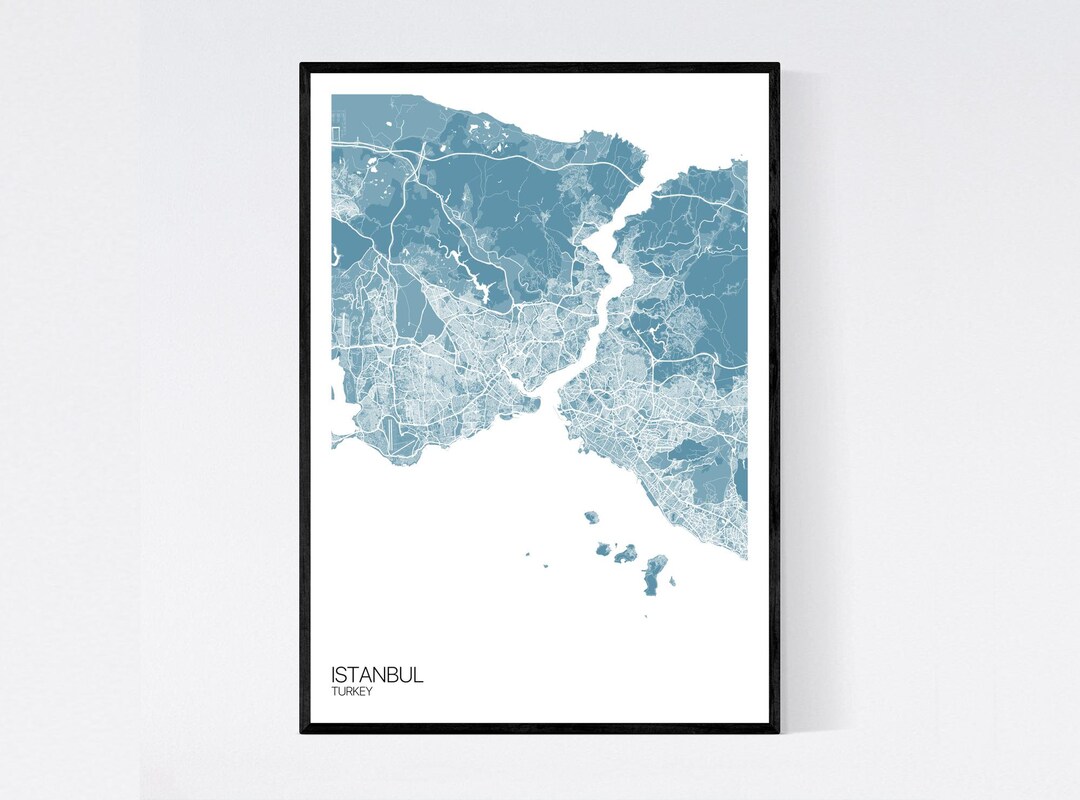 Istanbul, Turkey Map Art Print Many Styles 350gsm Art Quality Paper ...