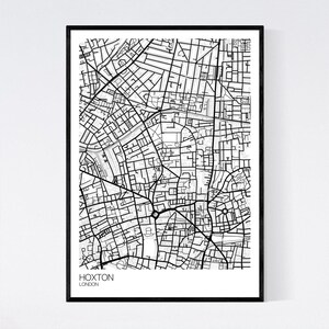 Hoxton London Map Art Print Many Colours 350gsm Art - Etsy