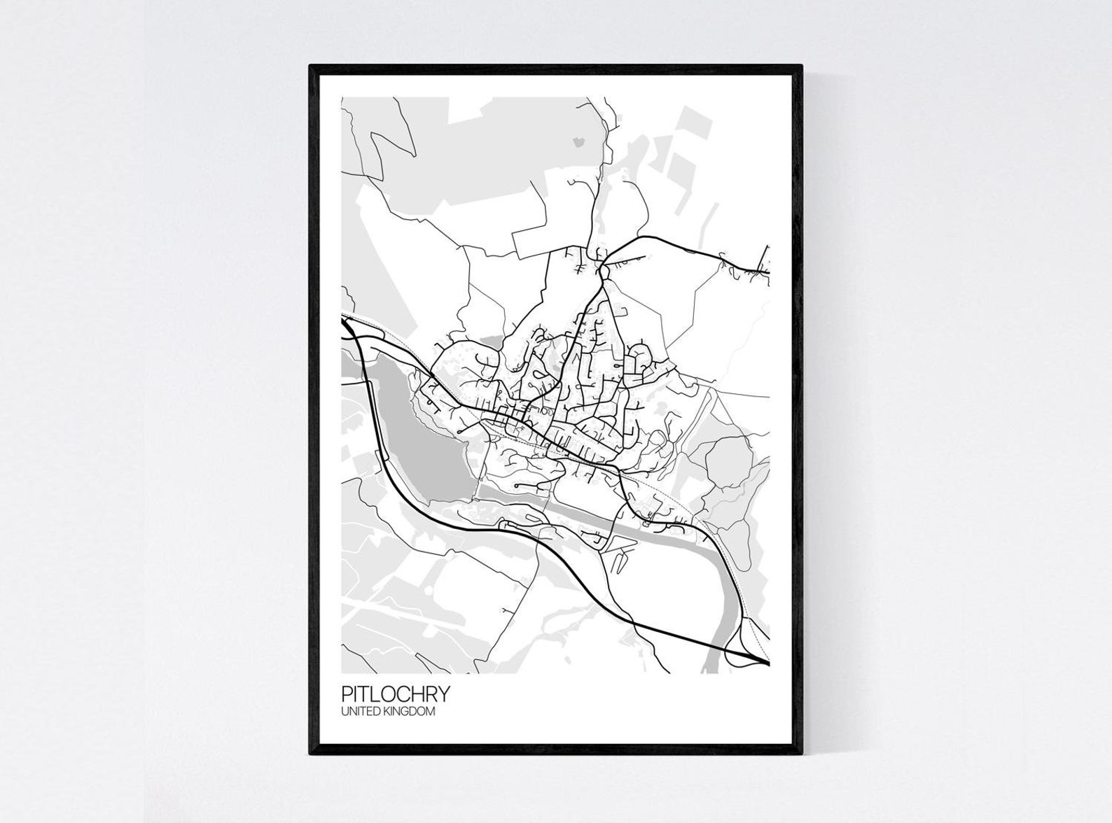 Pitlochry Scotland Map Art Print Many Styles 350gsm Art | Etsy