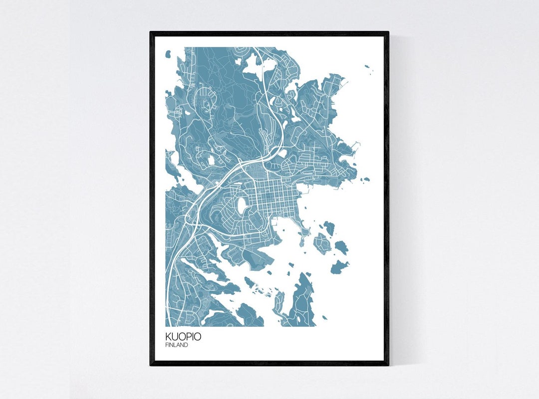 Kuopio, Finland Map Art Print - Many Colours - 350gsm Art Quality Paper ...