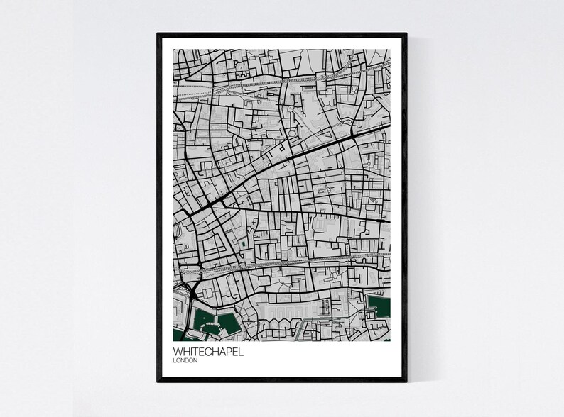 Whitechapel London Map Art Print Many Colours 350gsm Art - Etsy