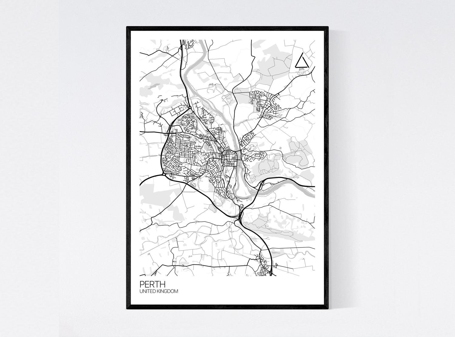 Perth Scotland City Map Art Print Many Styles 350gsm Art | Etsy
