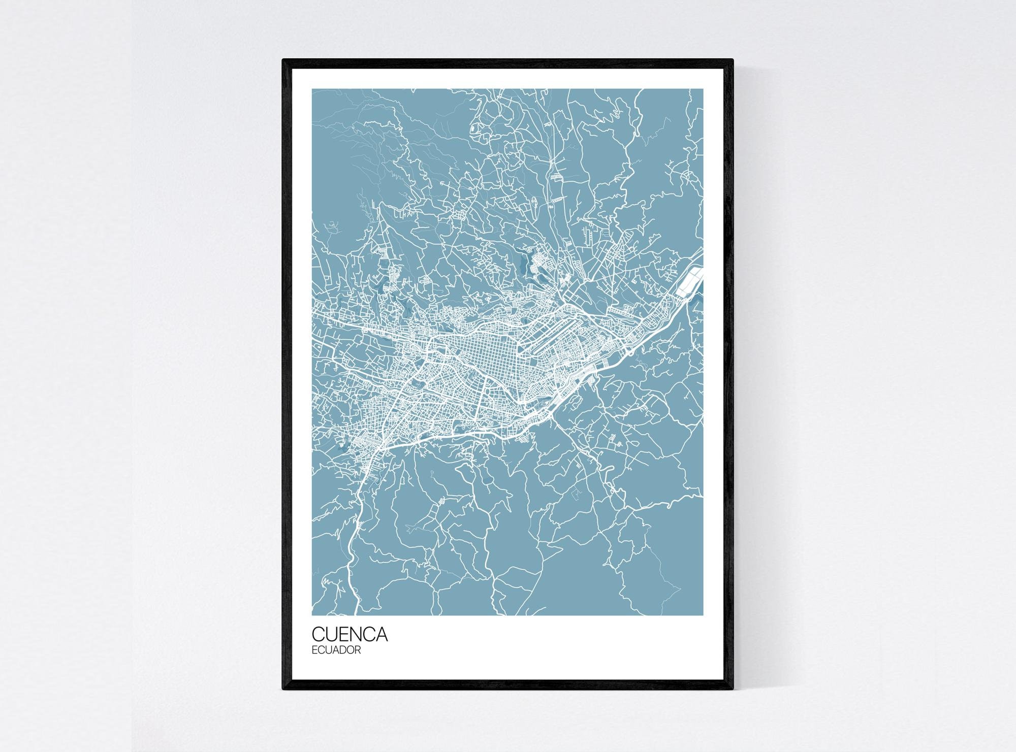 Cuenca Ecuador Map Art Print Many Styles 350gsm Art | Etsy