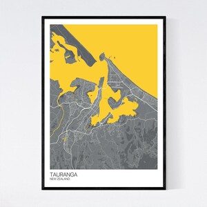 Tauranga Map Print Many Colours Fast Delivery Scandi // Vintage ...