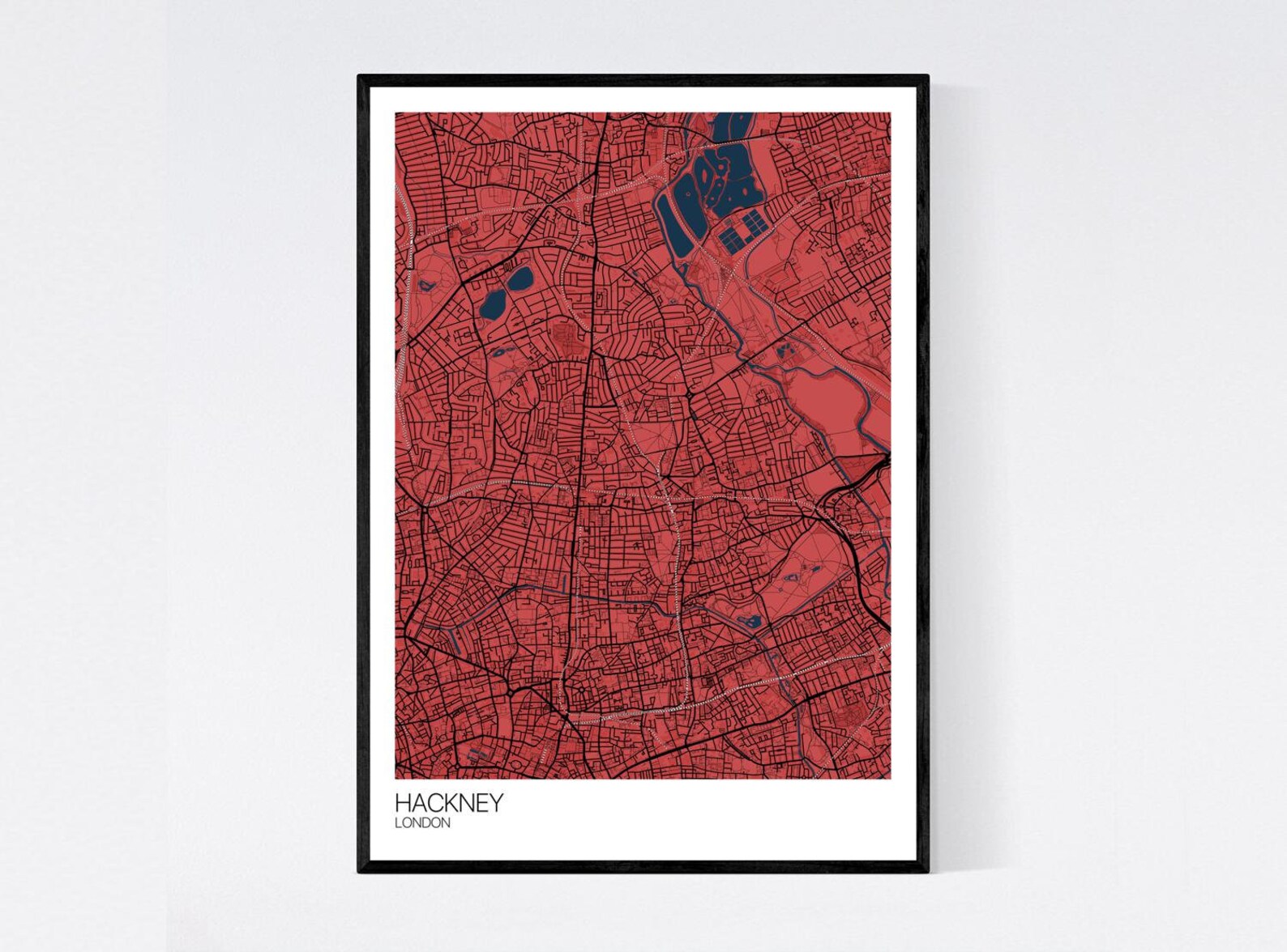 Hackney London Map Art Print Many Colours 350gsm Art | Etsy UK