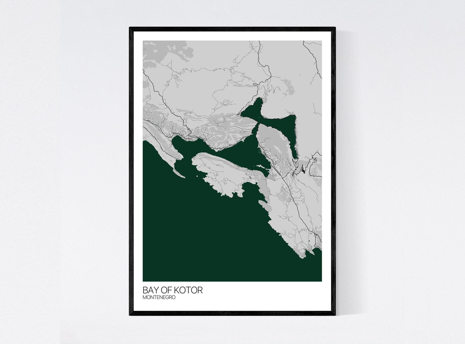 Bay of Kotor Montenegro Map Art Print Many Styles 350gsm - Etsy