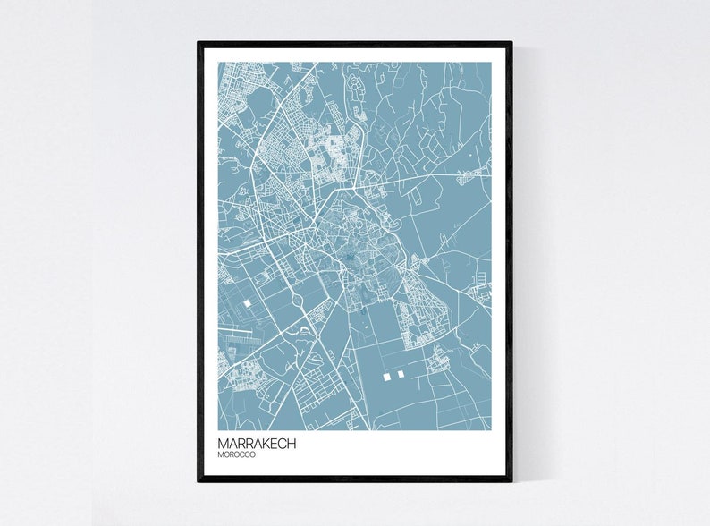 Marrakech / Marrakesh City Map Art Print Many Colours - Etsy UK