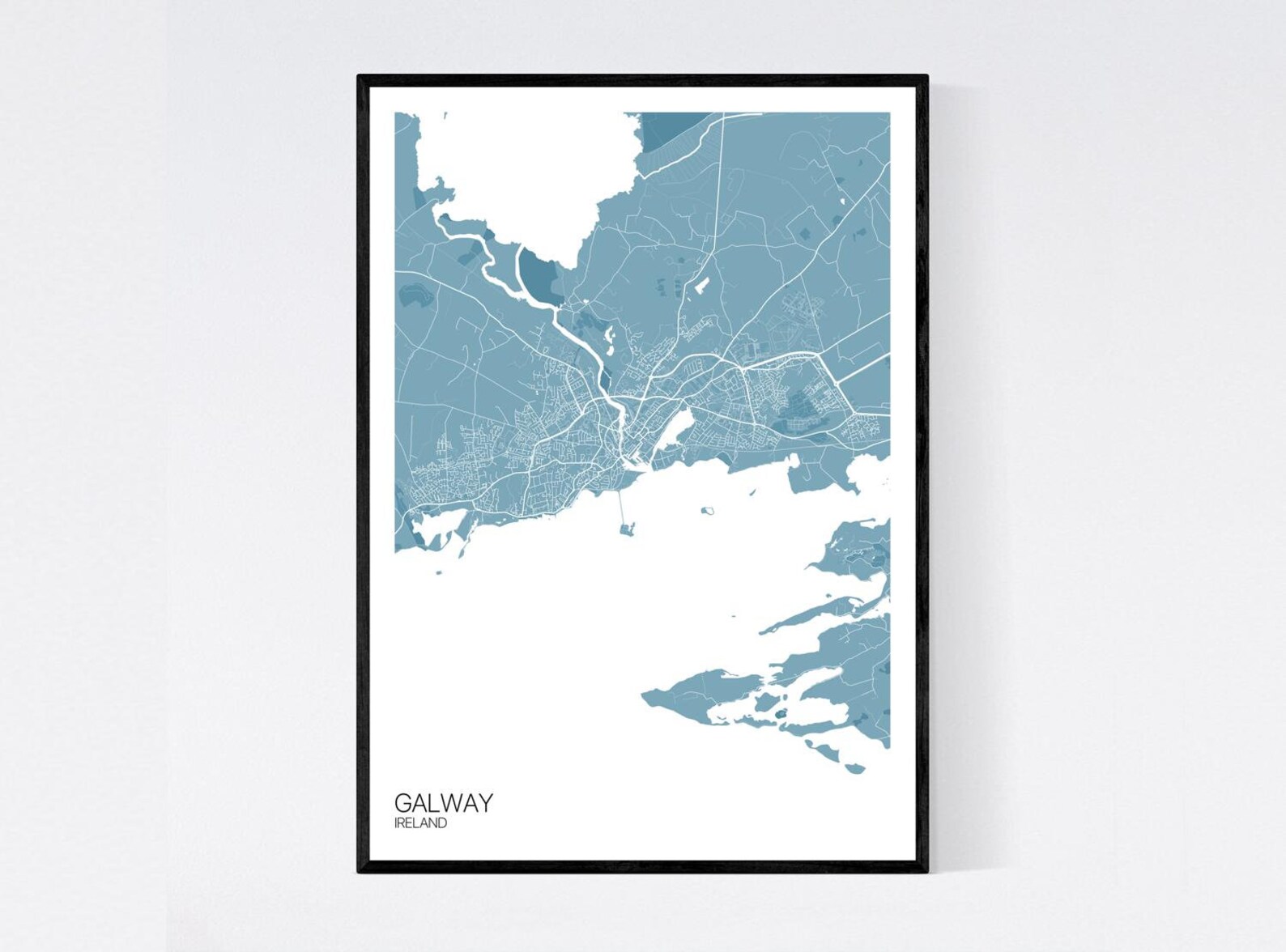 Galway City Map Art Print Many Styles 350gsm Art Quality | Etsy