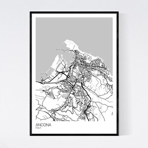 Ancona, Italy Map Art Print Many Colours Art Quality Paper Fast ...