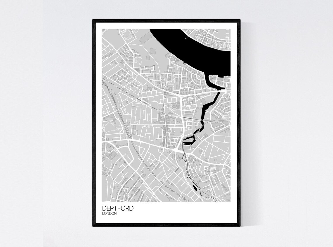 Deptford London Map Art Print Many Colours 350gsm Art | Etsy
