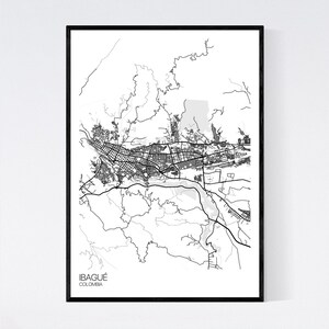 Ibague, Colombia Map Art Print Many Styles 350gsm Art Quality Paper ...