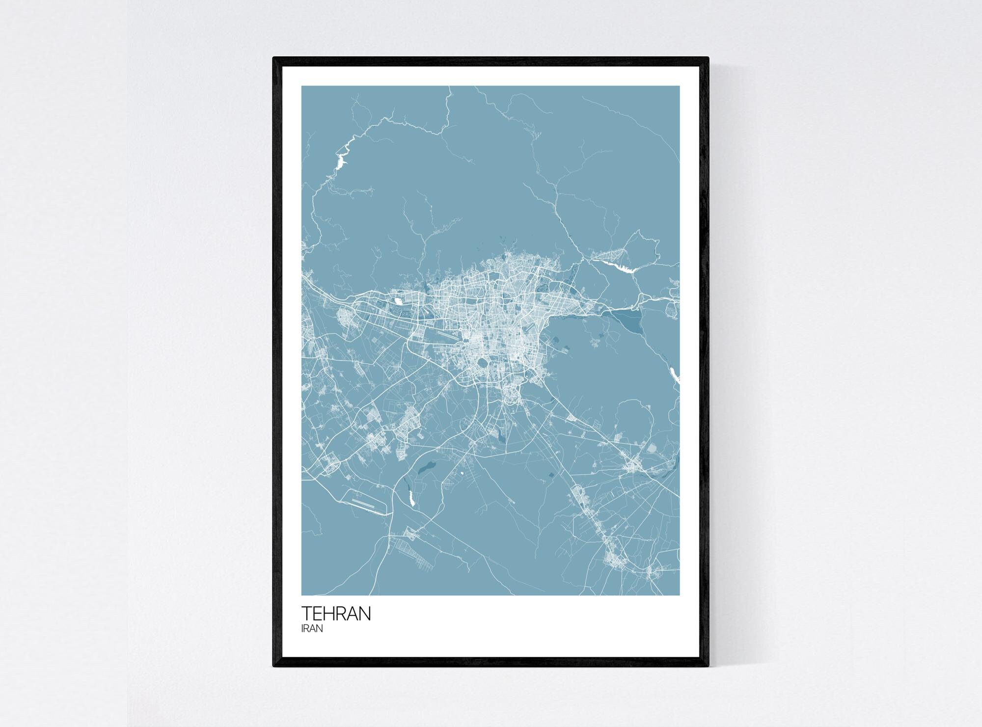 Tehran Iran Map Art Print Many Styles Art Quality Paper - Etsy UK