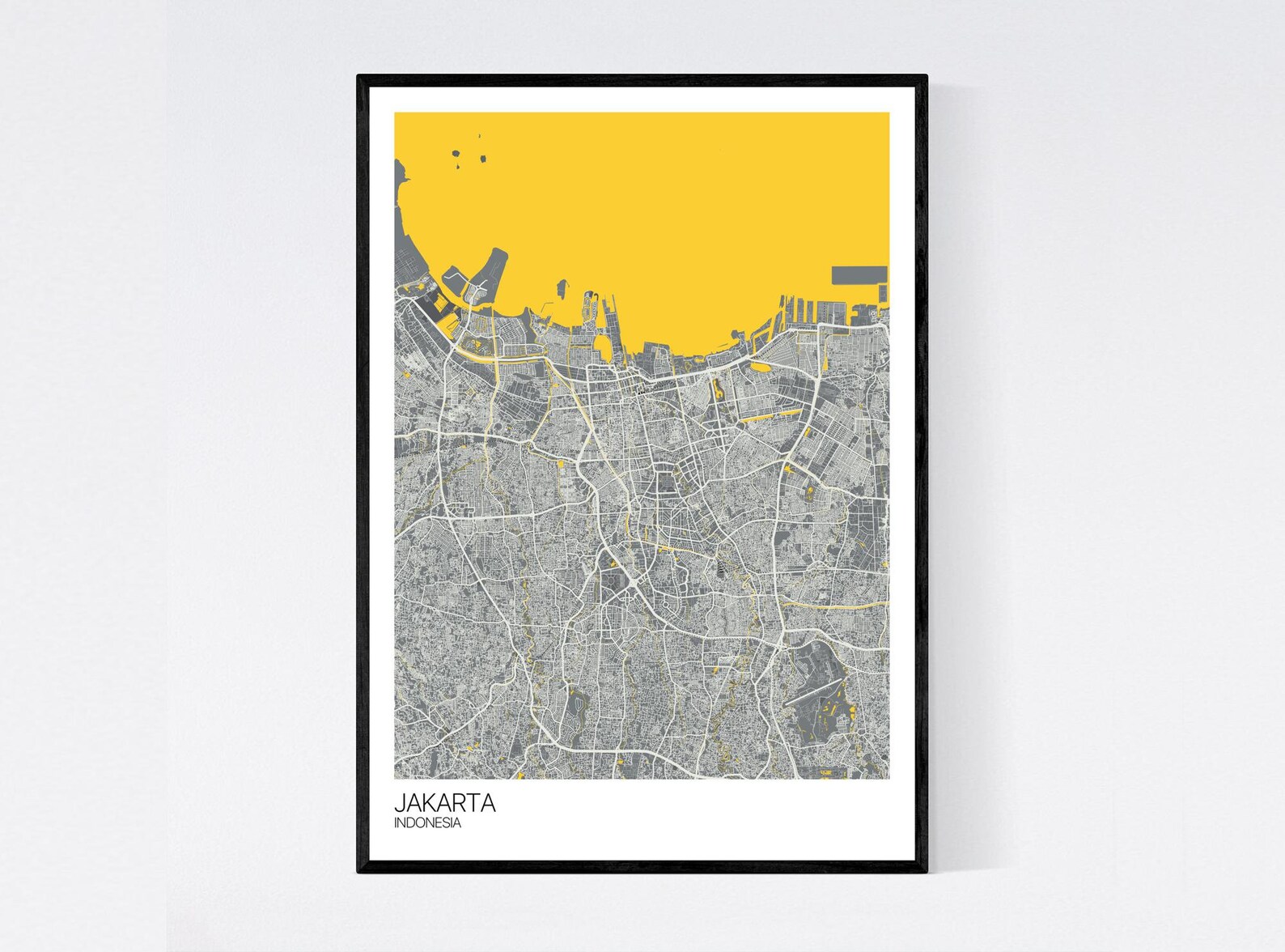 Jakarta Indonesia Map Art Print Many Styles Art Quality - Etsy