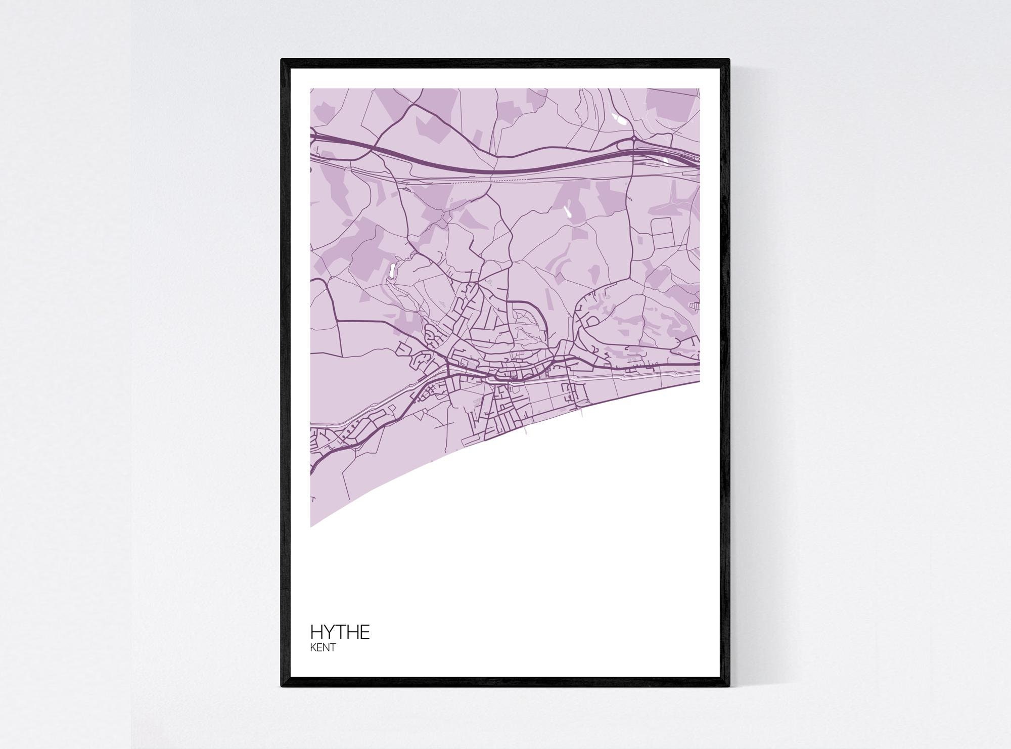 Hythe Kent Map Art Print Many Styles 350gsm Art Quality | Etsy UK