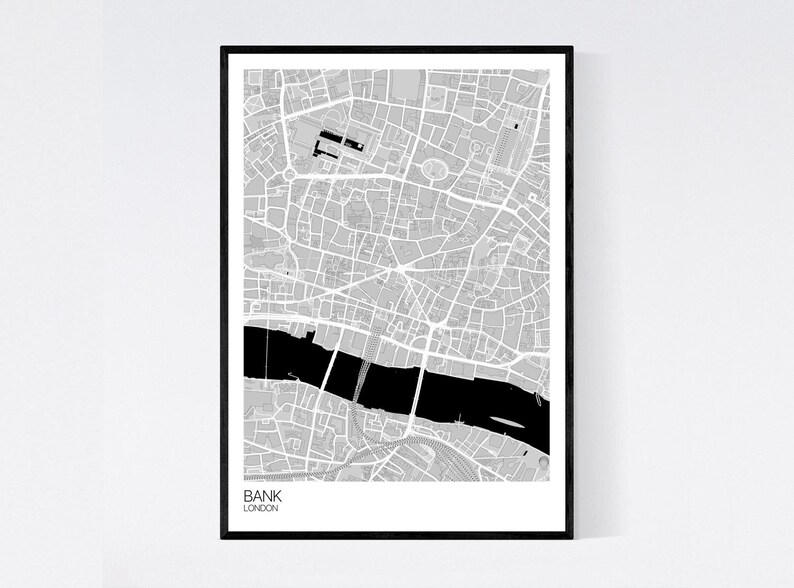 Bank London Map Art Print Many Colours 350gsm Art Quality - Etsy