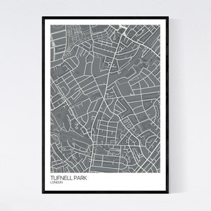 Tufnell Park, London Map Art Print Many Colours 350gsm Art Quality ...