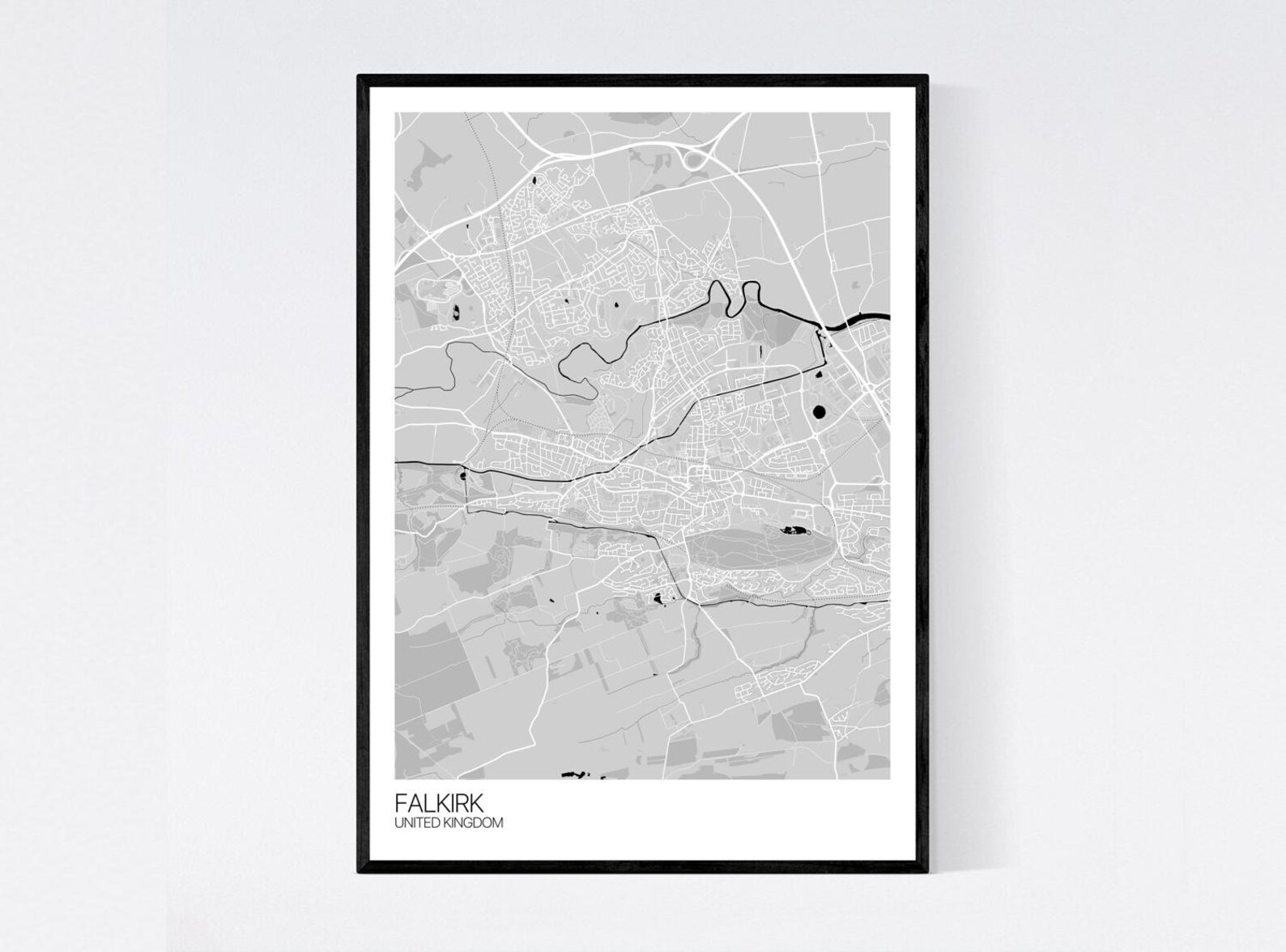 Falkirk Scotland City Map Art Print Many Styles 350gsm - Etsy
