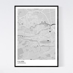 Falkirk, Scotland City Map Art Print Many Styles 350gsm Art Quality ...