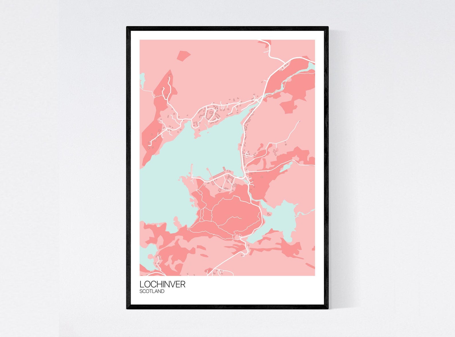 Lochinver Scotland Map Art Print Many Colours 350gsm Art | Etsy