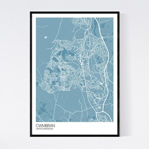 Cwmbran Wales City Map Art Print Many Styles 350gsm Art | Etsy