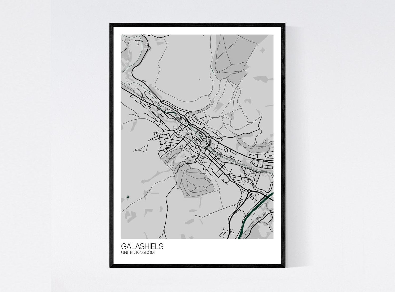 Galashiels Scotland City Map Art Print Many Styles 350gsm | Etsy