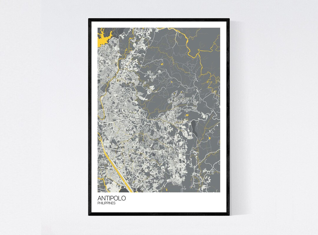 Antipolo, Philippines Map Art Print Many Styles Art Quality Paper Fast ...