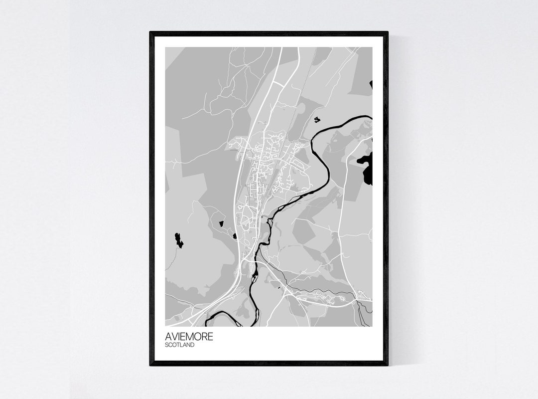 Aviemore, Scotland Map Art Print Many Styles 350gsm Art Quality Paper ...