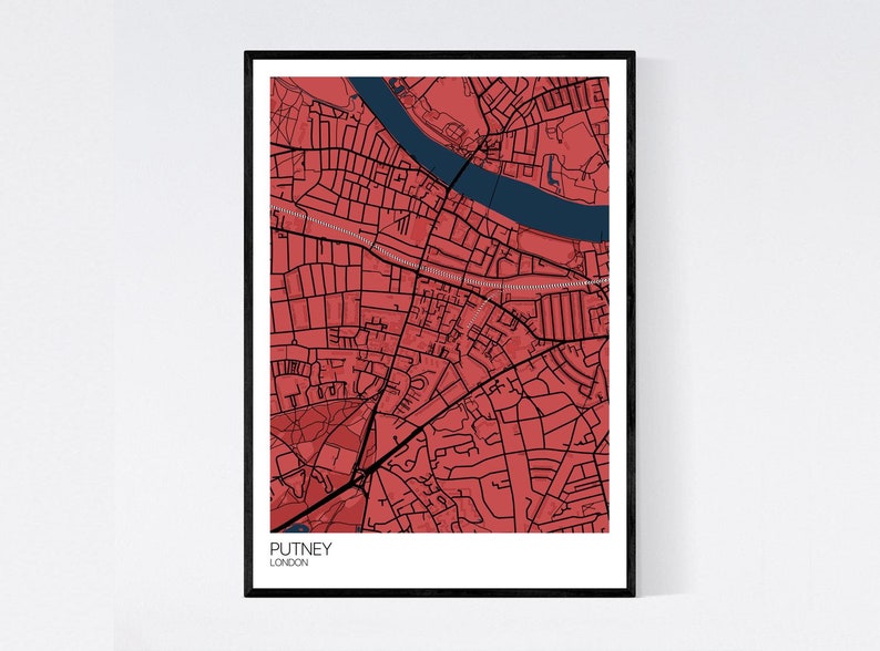 Putney London Map Art Print Many Colours 350gsm Art - Etsy UK