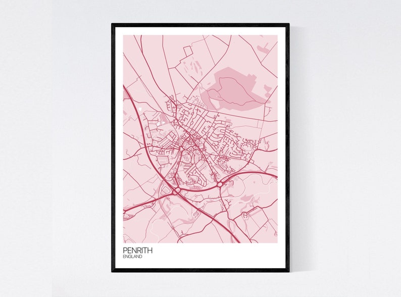 Penrith England Map Art Print Many Colours 350gsm Art - Etsy