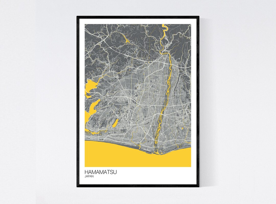 Hamamatsu, Japan Map Art Print Many Styles Art Quality Paper Fast ...