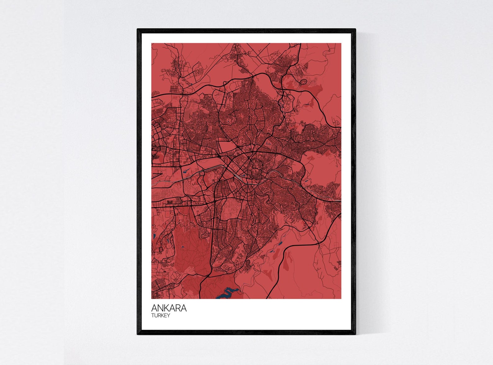 Ankara Turkey Map Art Print Many Styles 350gsm Art | Etsy