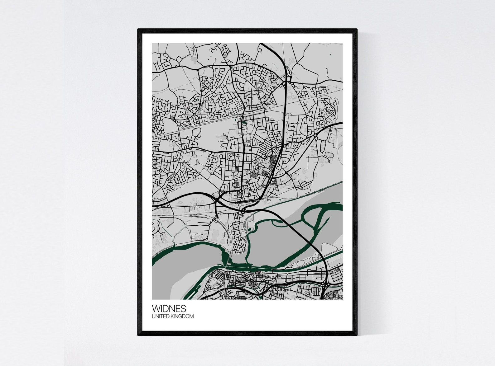 Widnes Town Map Art Print Many Styles 350gsm Art Quality - Etsy