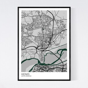 Widnes Town Map Art Print Many Styles 350gsm Art Quality Paper Fast ...