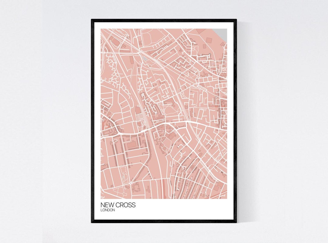 New Cross, London Map Art Print Many Colours 350gsm Art Quality Paper ...