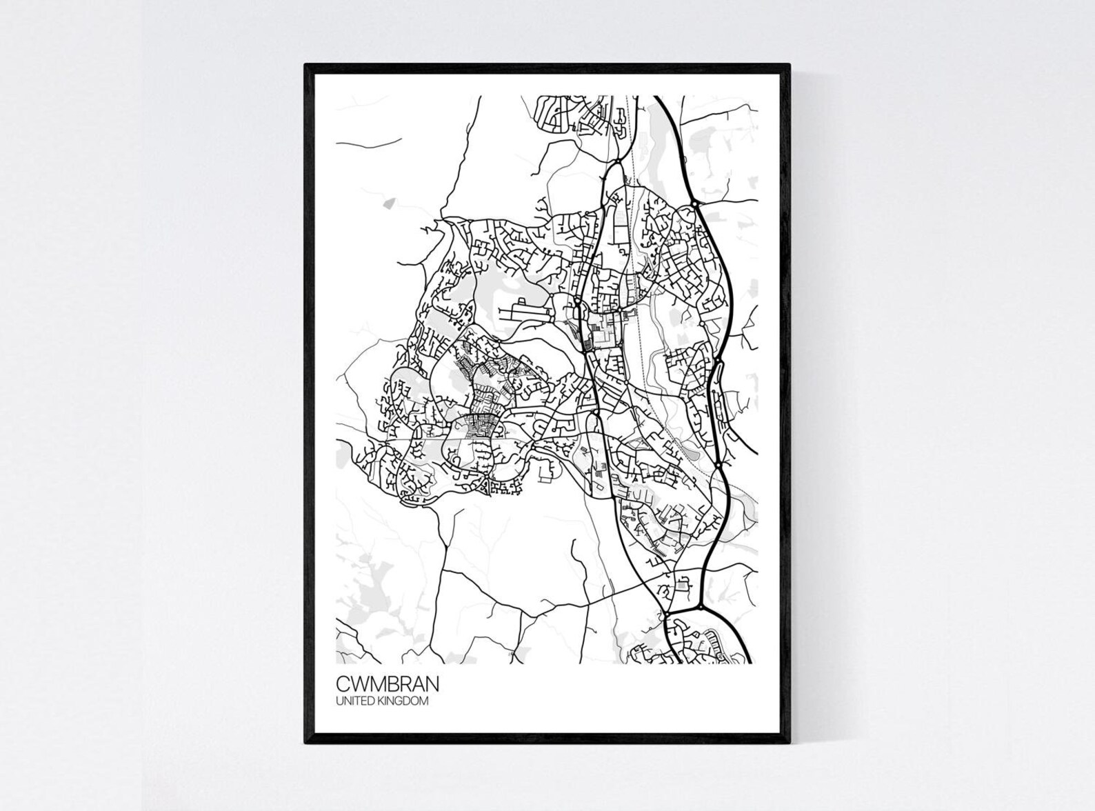 Cwmbran Wales City Map Art Print Many Styles 350gsm Art - Etsy UK