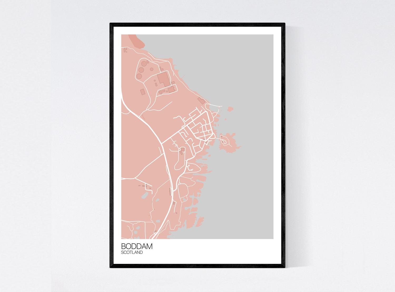 Boddam Scotland Map Art Print Many Styles 350gsm Art | Etsy