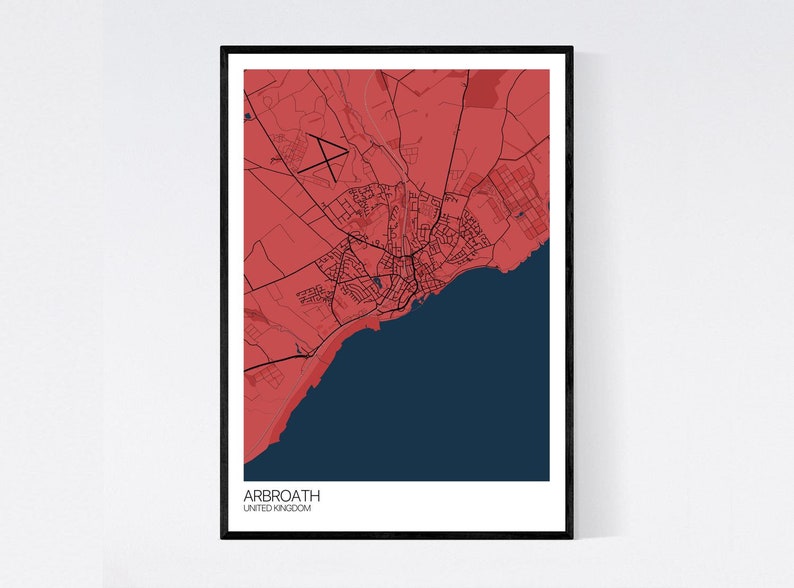 Arbroath Scotland City Map Art Print Many Styles 350gsm - Etsy UK