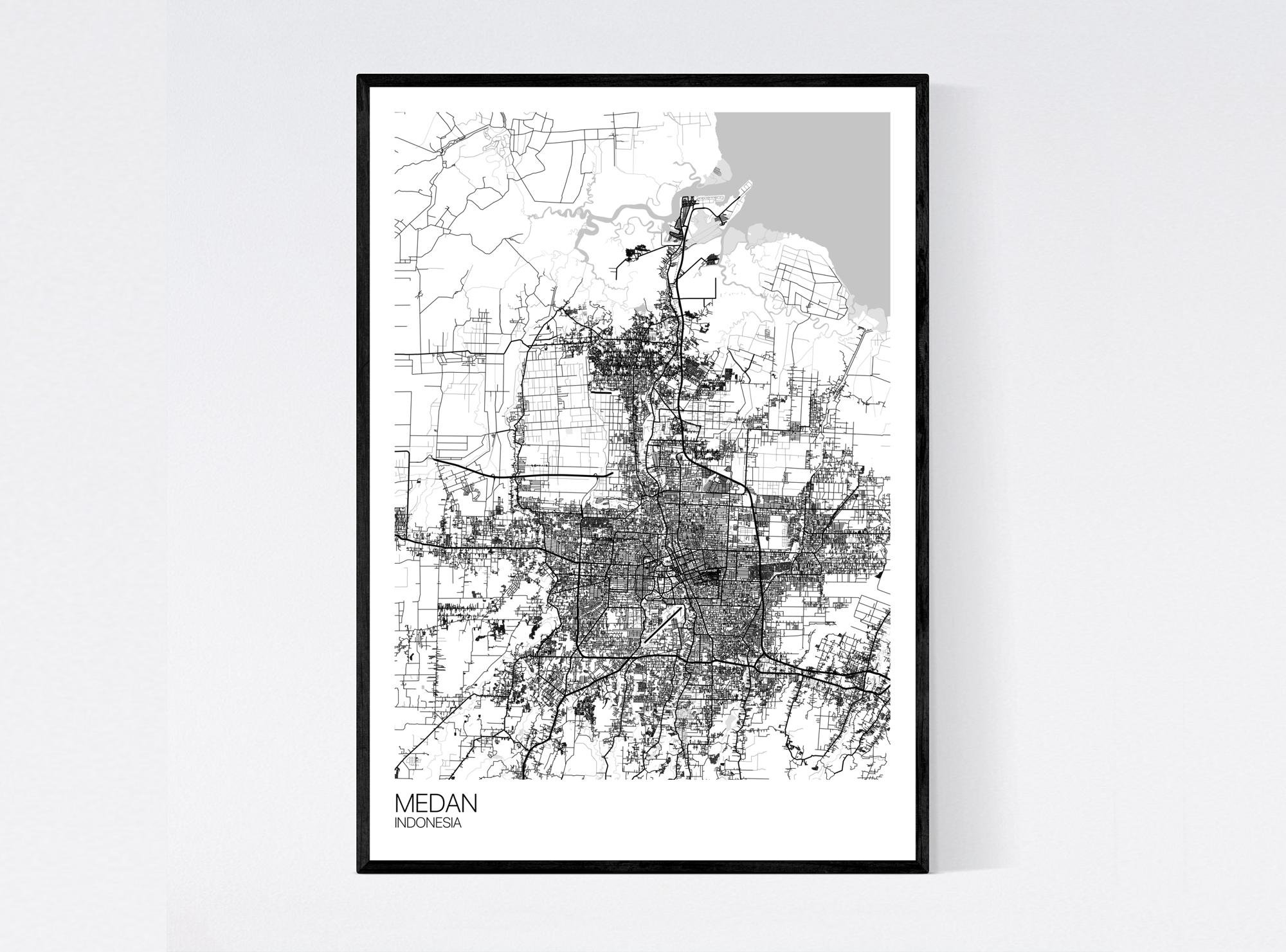 Medan Indonesia Map Art Print Many Styles Art Quality - Etsy UK