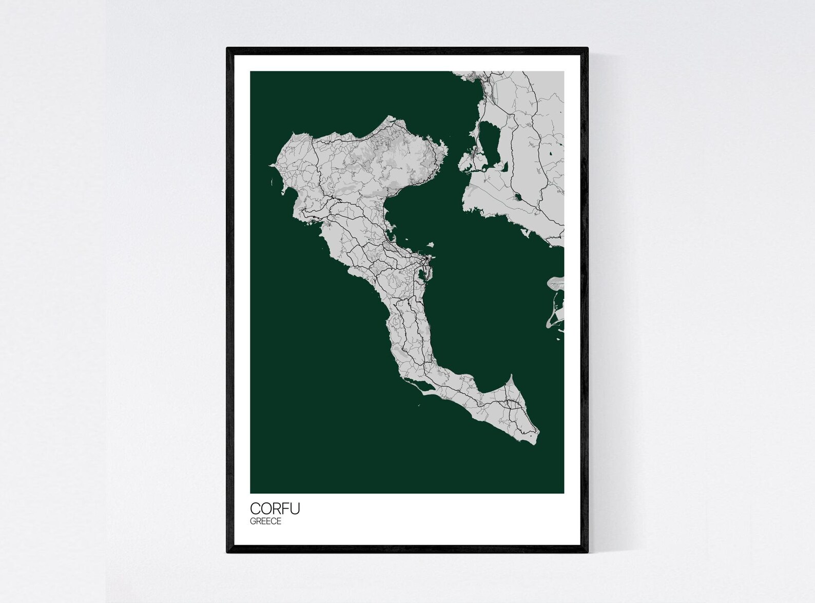 Corfu Greece Map Art Print Many Styles 350gsm Art Quality - Etsy