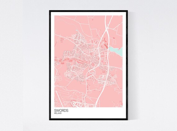 Swords City Map Art Print Many Styles 350gsm Art Quality | Etsy