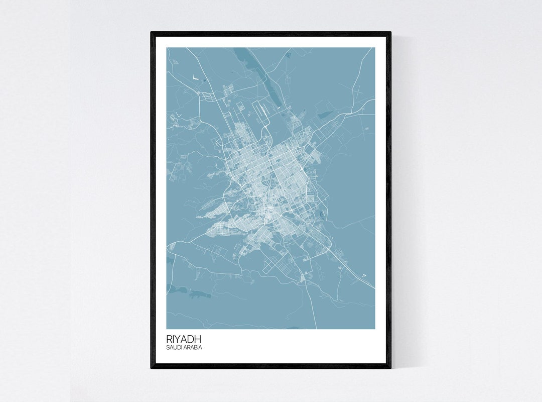 Riyadh, Saudi Arabia Map Art Print Many Styles Art Quality Paper Fast ...