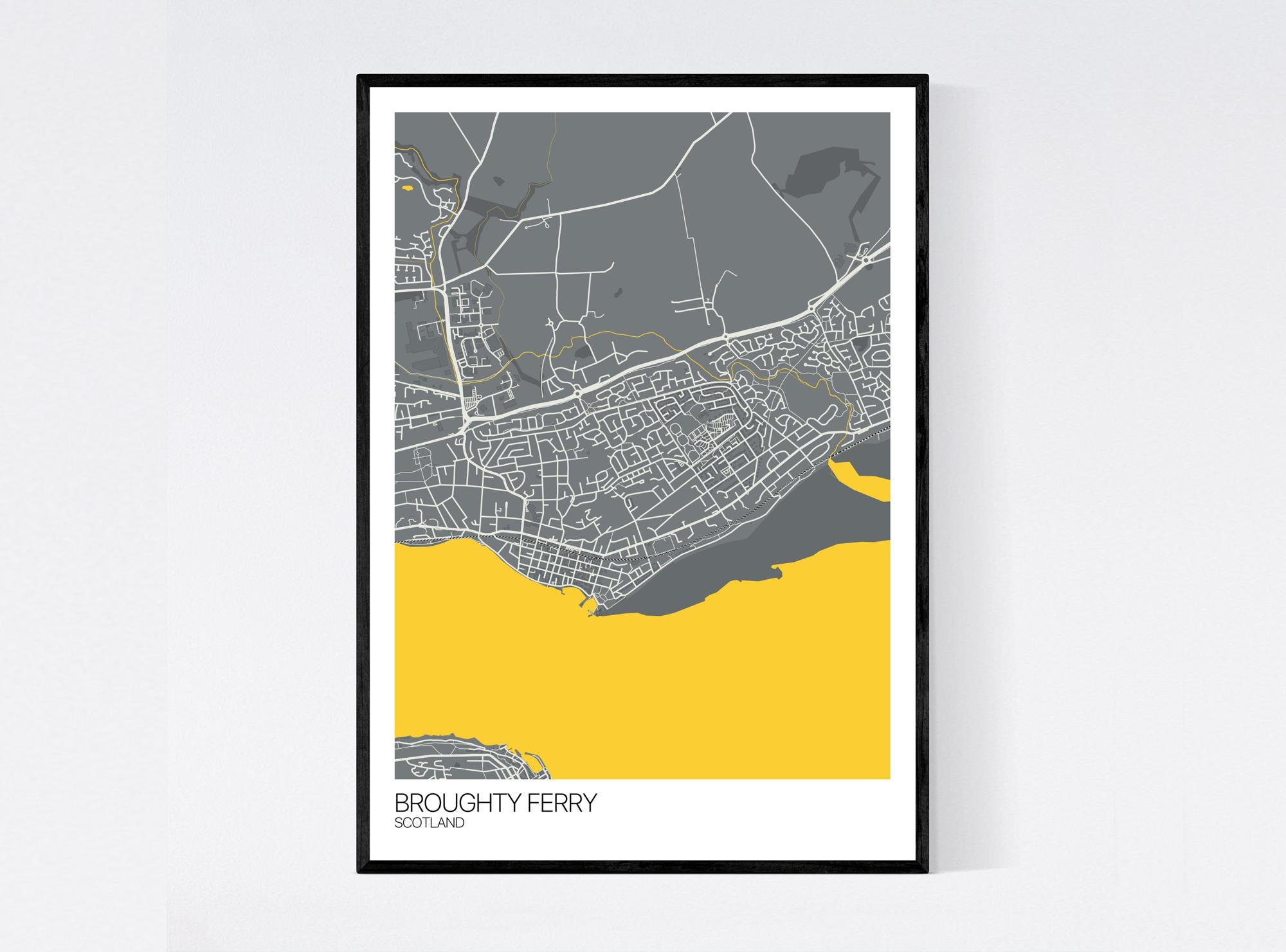 Broughty Ferry Scotland Map Art Print Many Styles 350gsm - Etsy UK