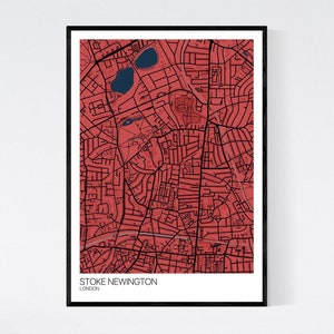 Stoke Newington, London Map Art Print Many Colours 350gsm Art Quality ...