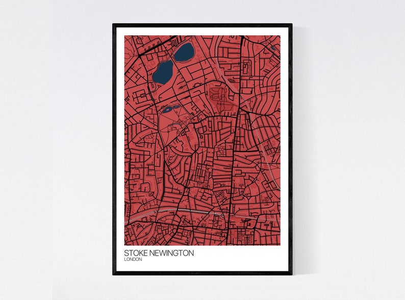 Stoke Newington London Map Art Print Many Colours 350gsm | Etsy