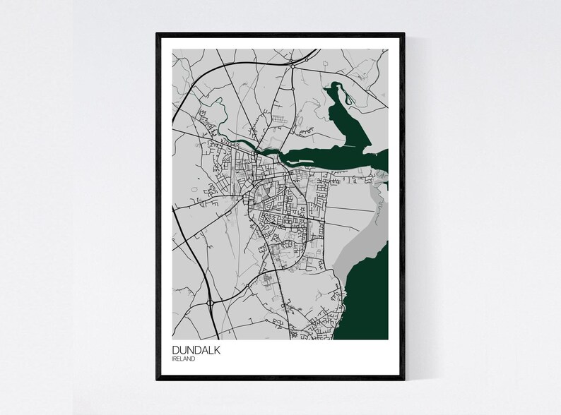 Dundalk City Map Art Print Many Styles 350gsm Art Quality | Etsy