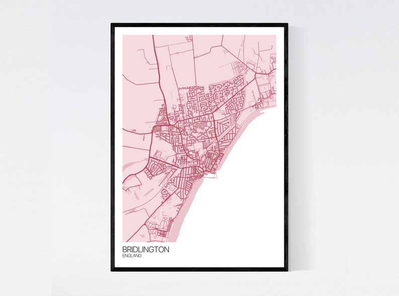 Bridlington England Map Art Print Many Colours 350gsm Art - Etsy